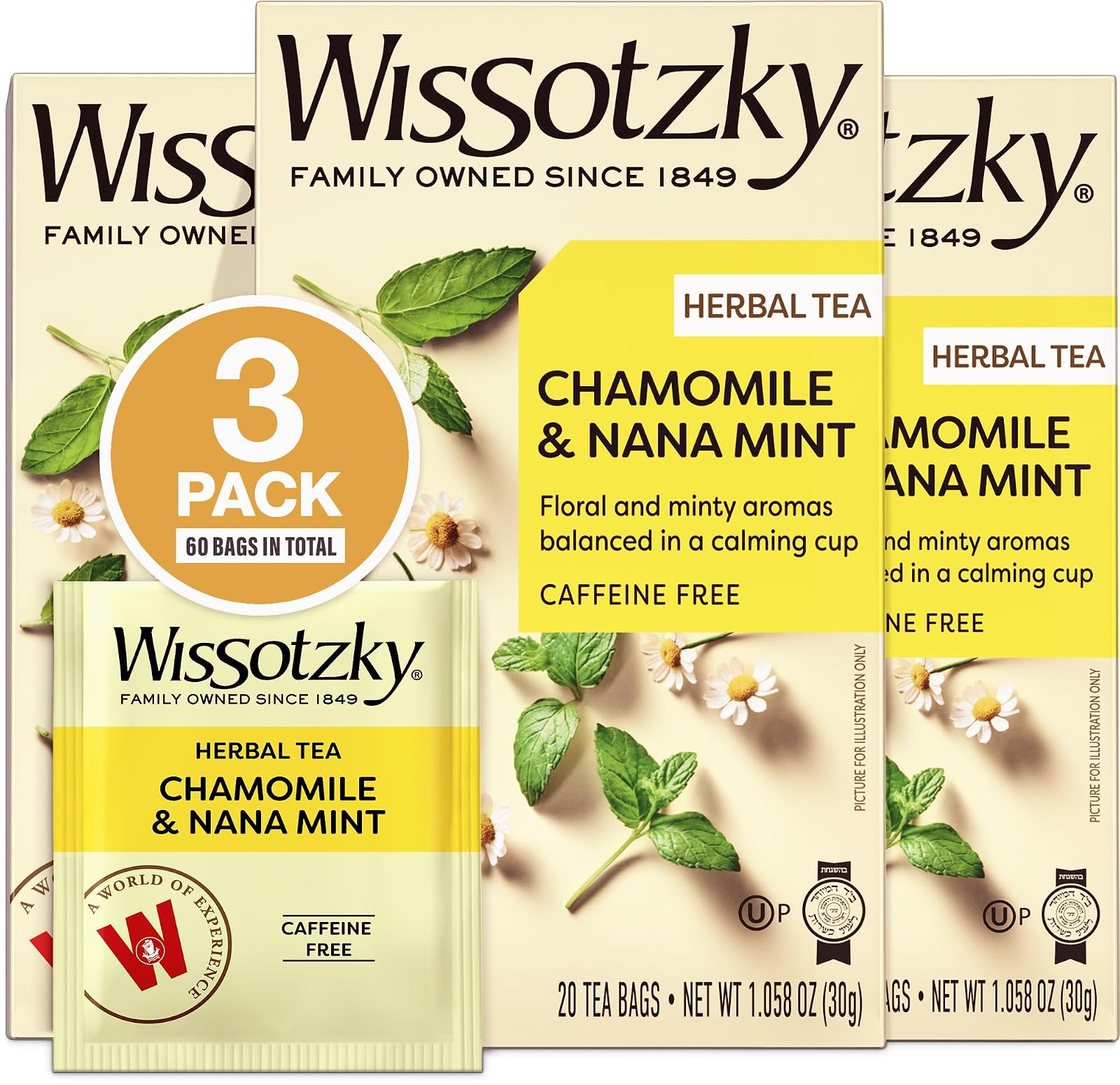 Wissotzky chamomile tea with mint