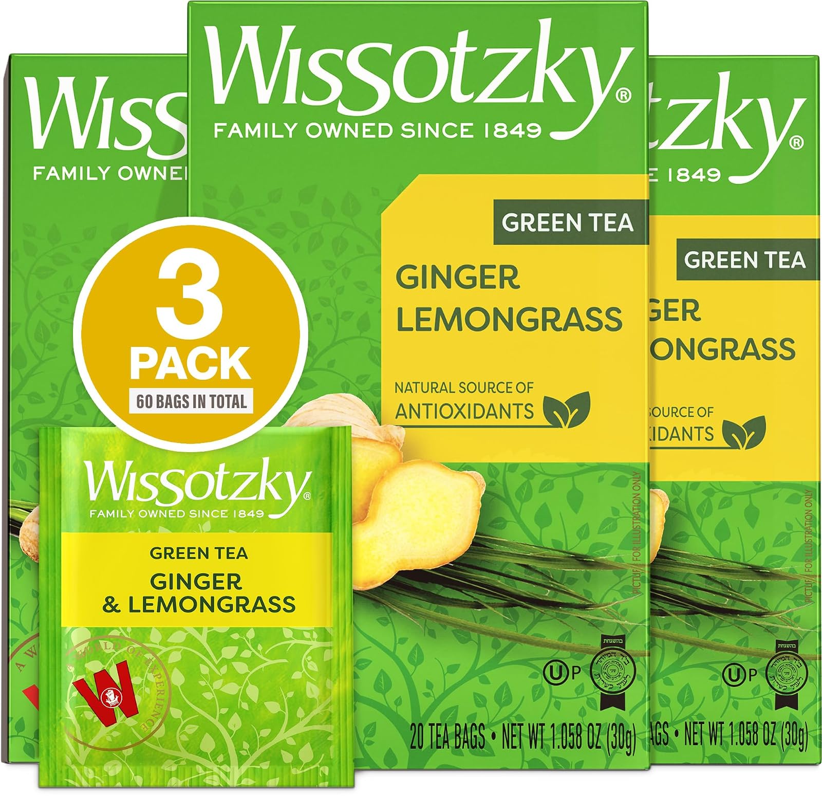 Wissotzky ginger lemongrass tea bags