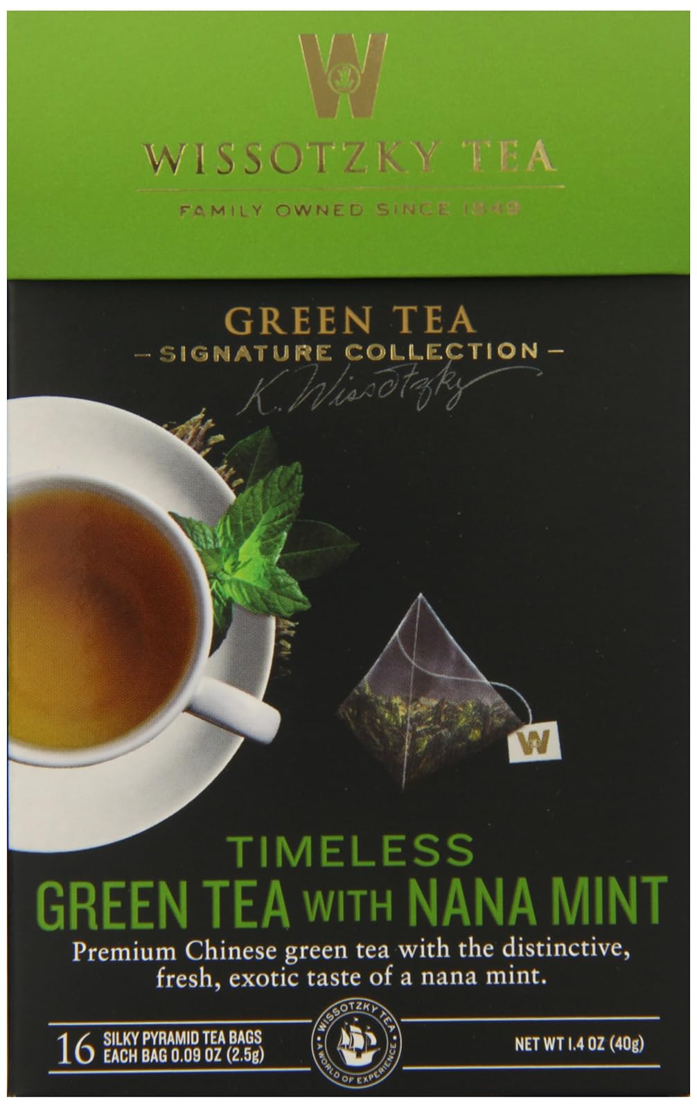 Wissotzky green tea with mint