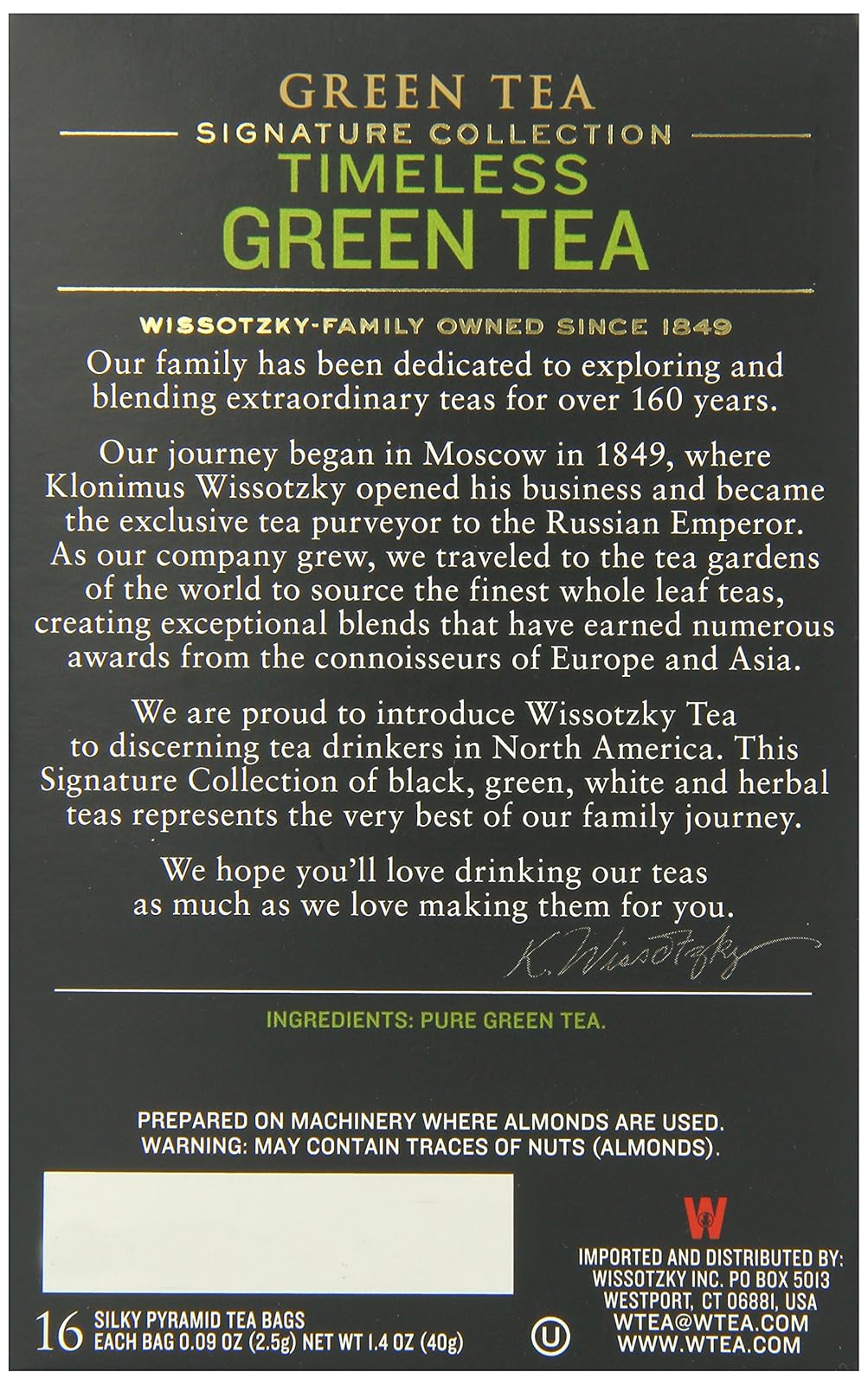 Wissotzky Timeless green tea benefits