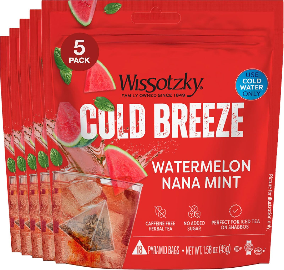 Wissotzky watermelon nana mint tea bags