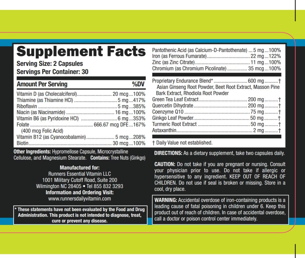 Without Limits runner's essential nutrients