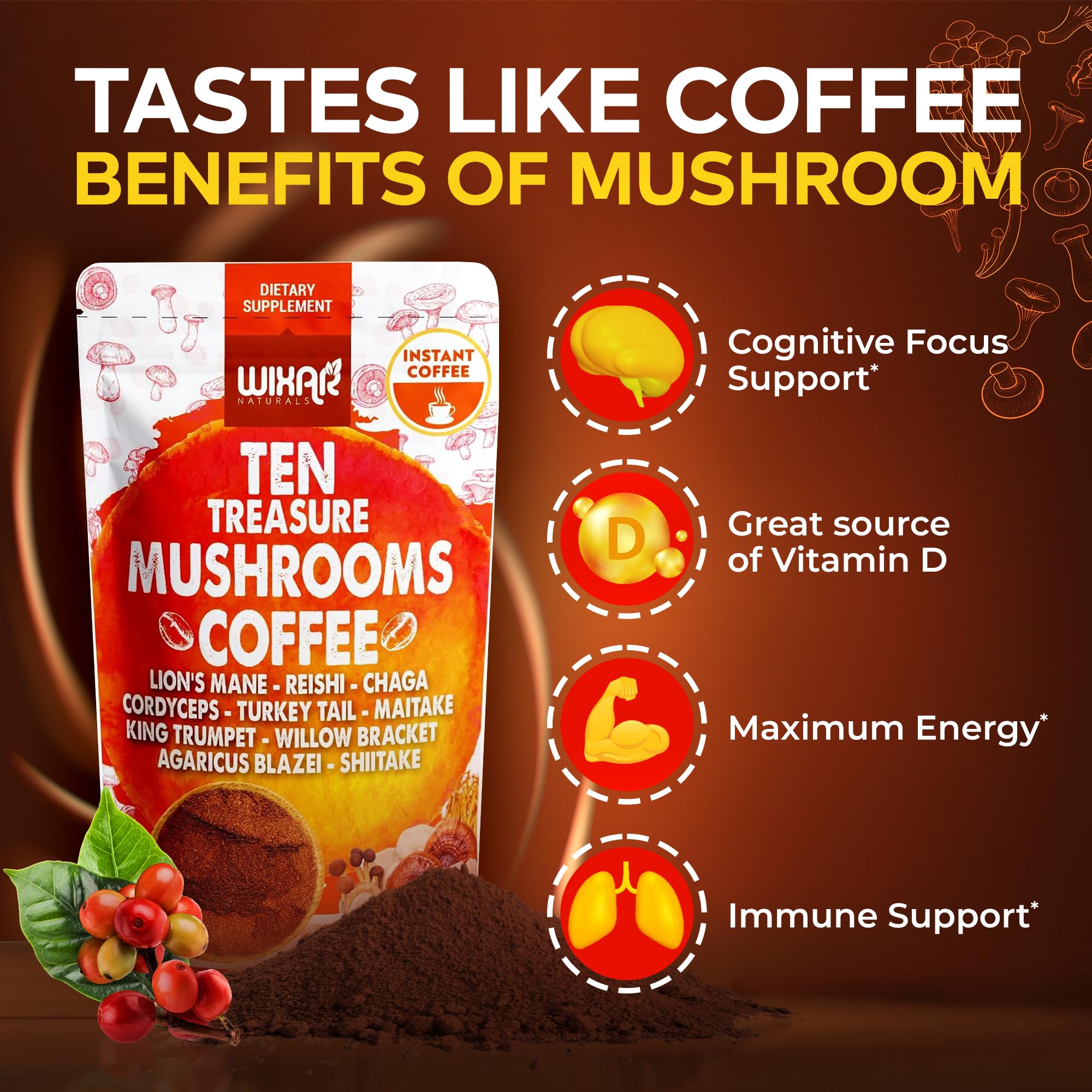 Wixar coffee blend with Reishi