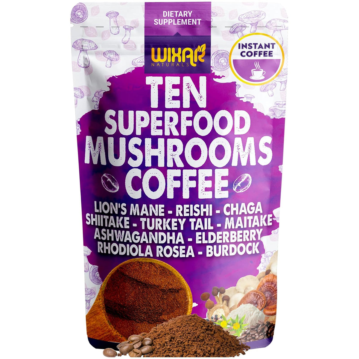 WIXAR mushroom coffee instant blend
