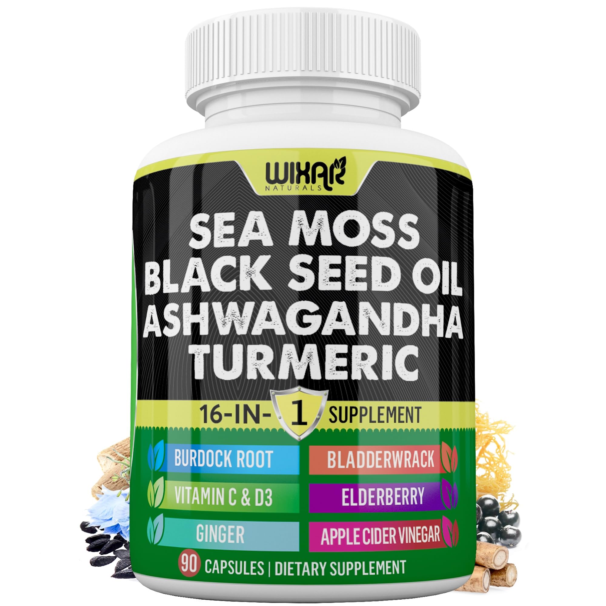 Wixar Sea Moss turmeric capsules