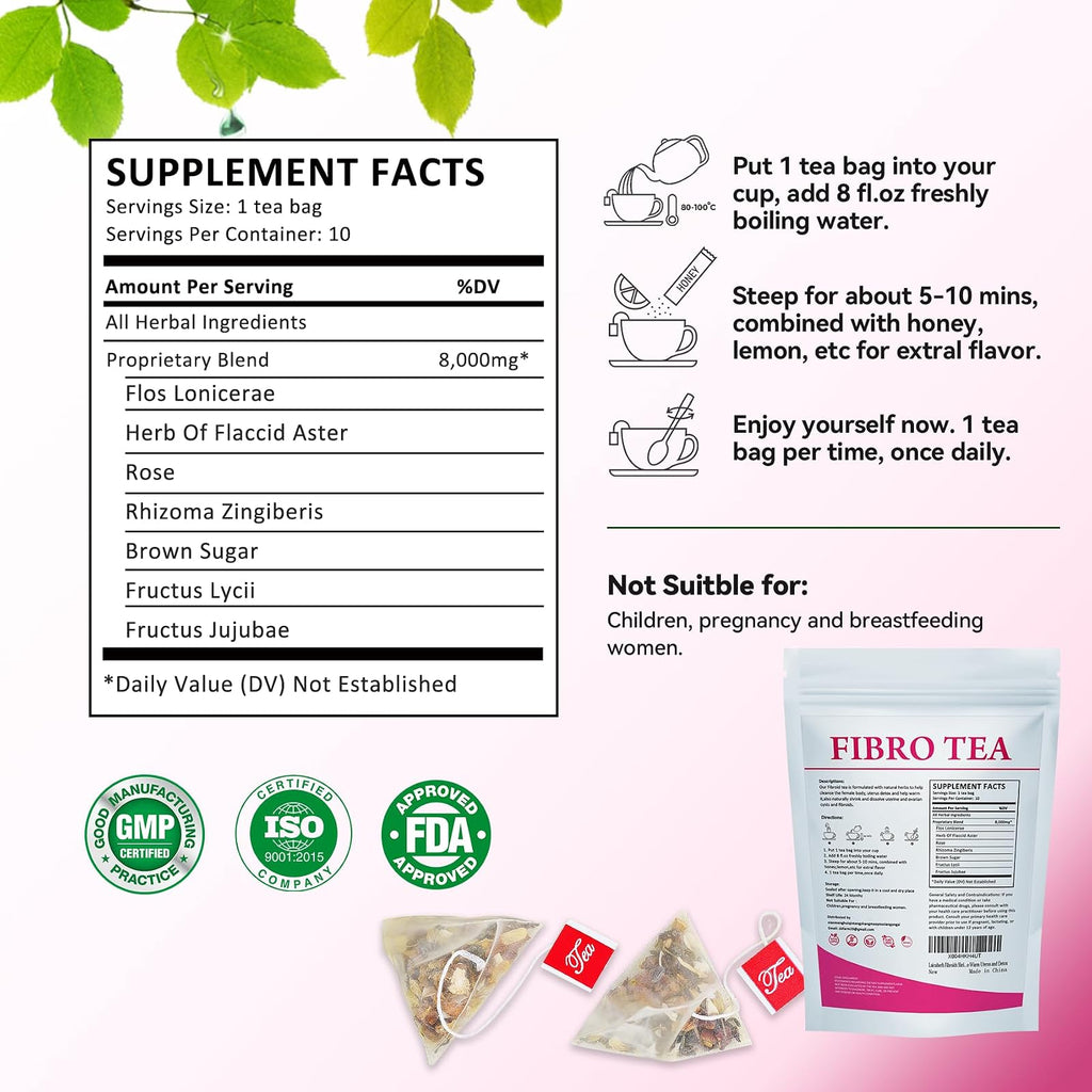Women's comfort tea with herbal ingredients