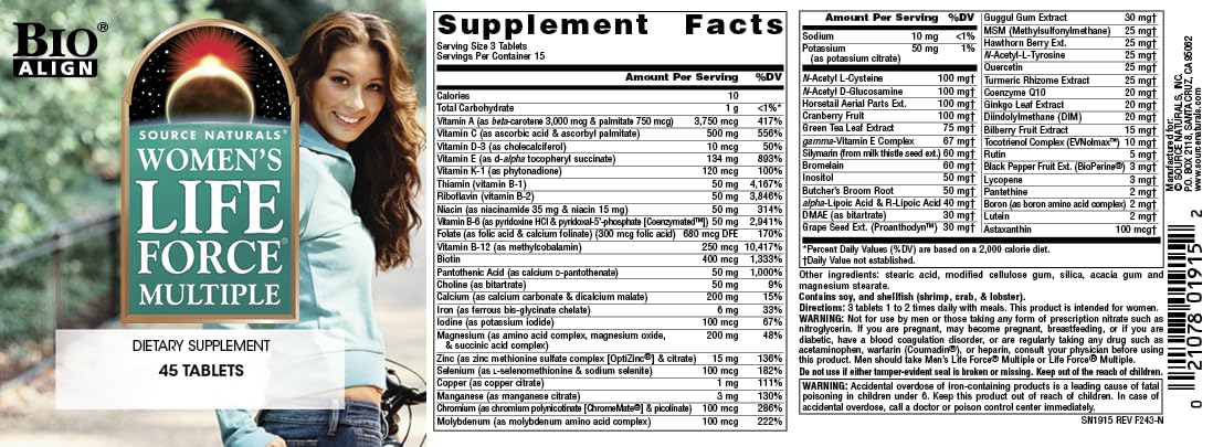 women's life force multiple vitamins