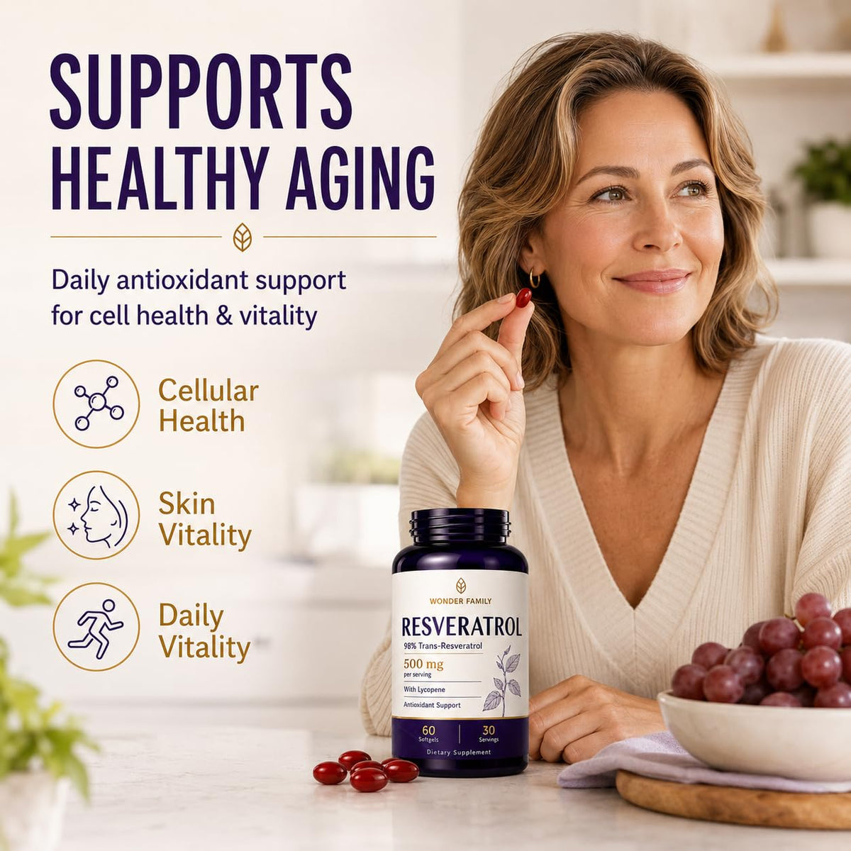 WONDER FAMILY Resveratrol for anti-aging