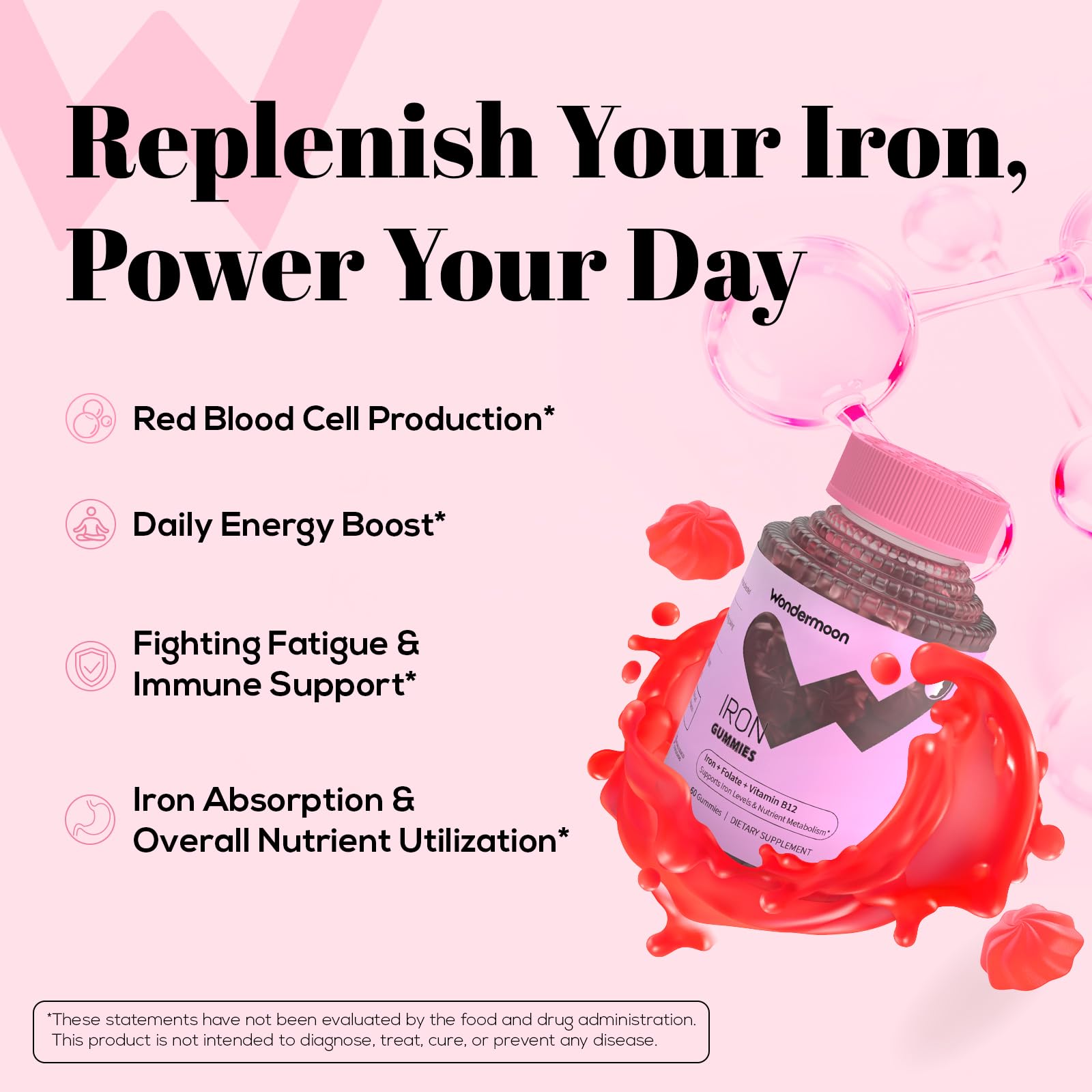 Wondermoon iron gummies immune support