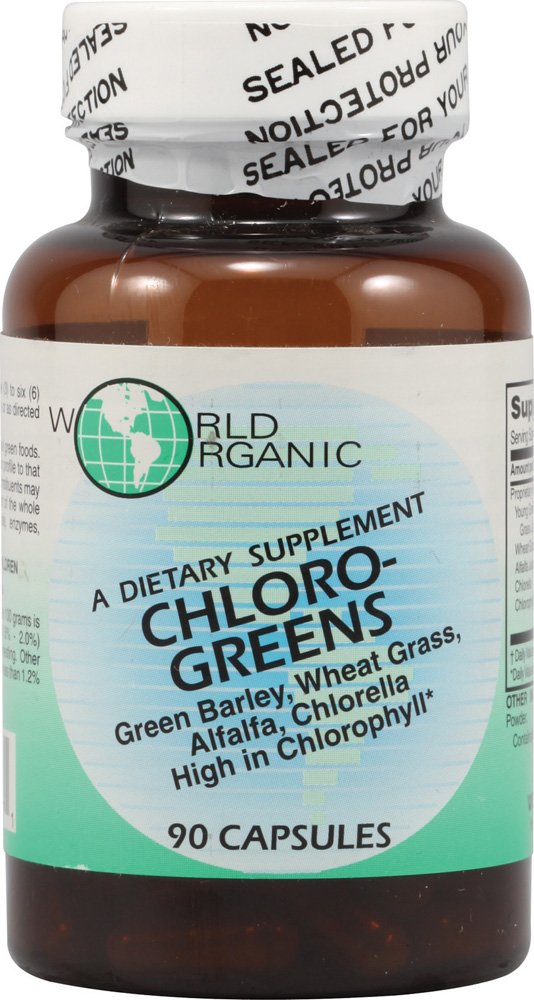 World Organic Chloro Greens capsules for vitality