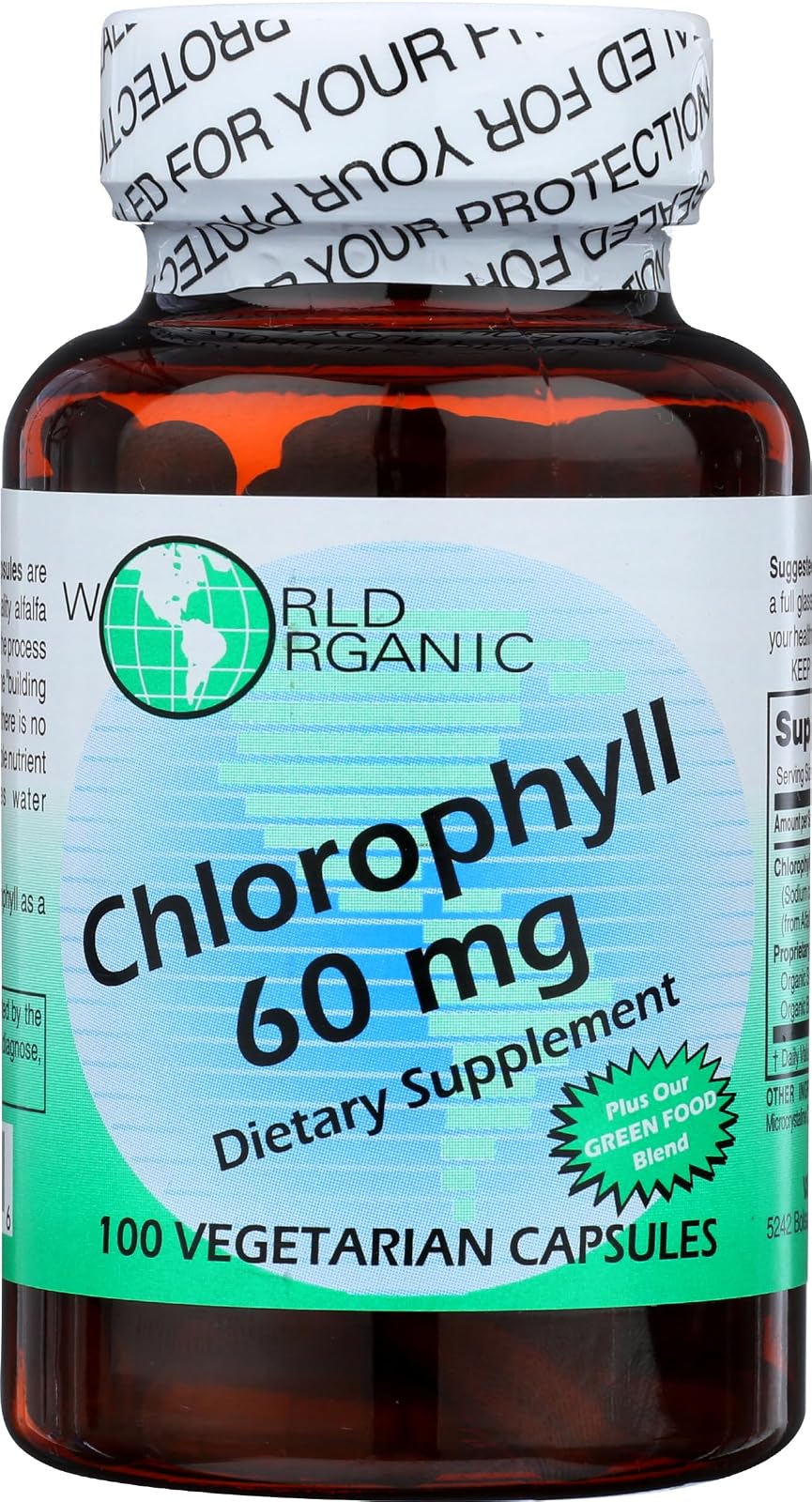 WORLD ORGANIC chlorophyll capsules for energy