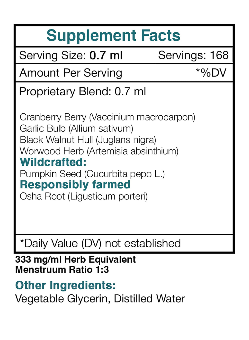Wormwood and garlic herbal blend
