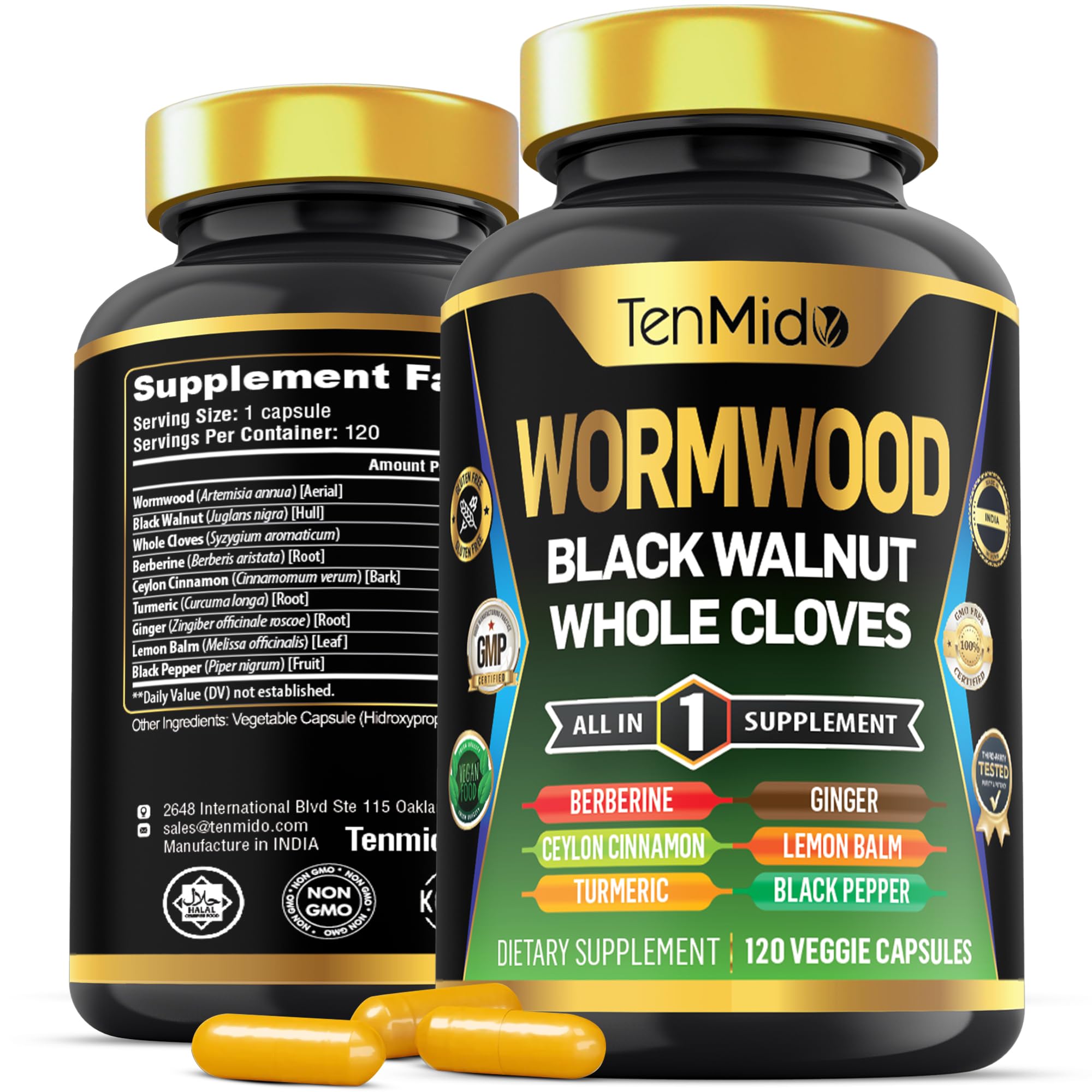 Wormwood Black Walnut cinnamon capsules