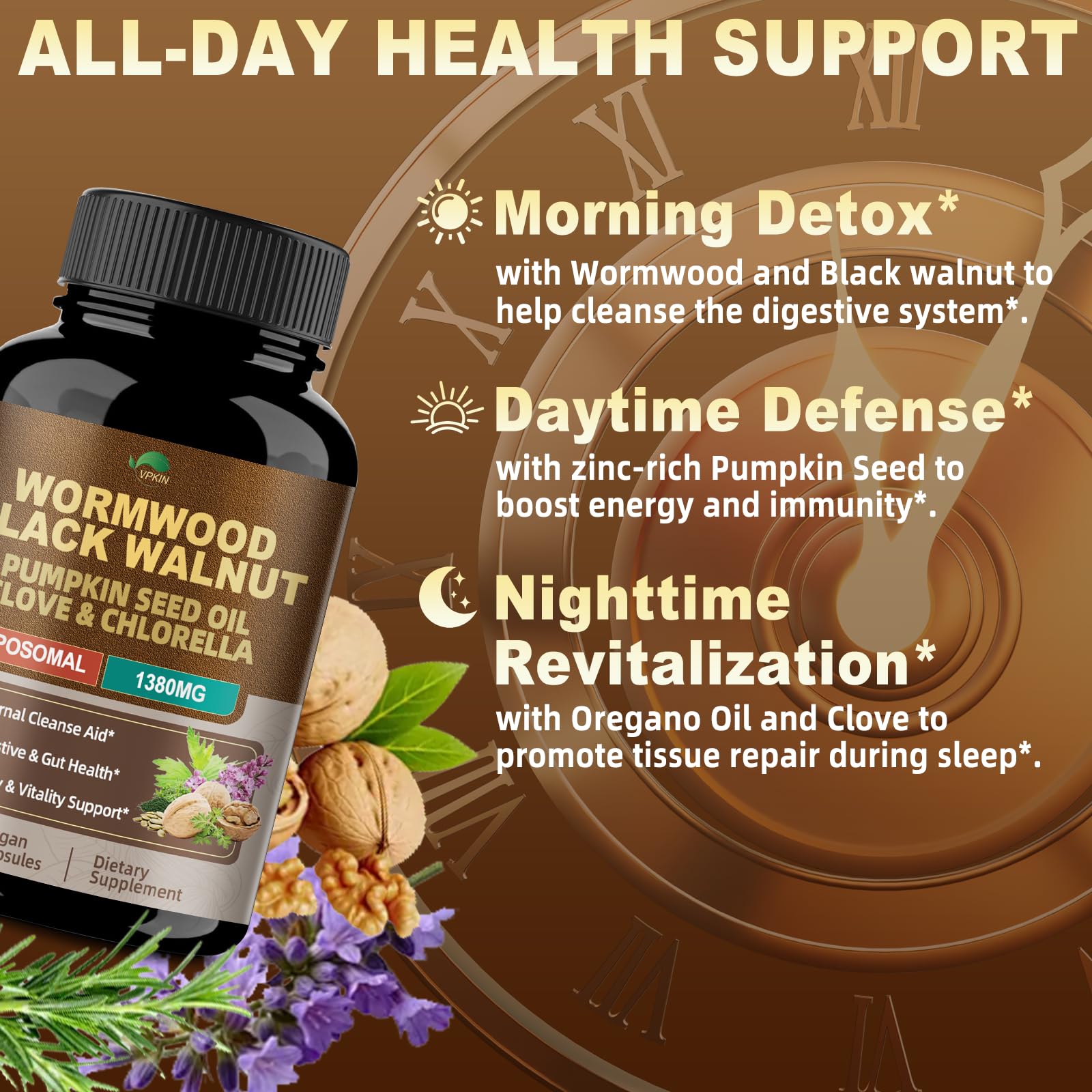 Wormwood Black Walnut Clove for cleansing