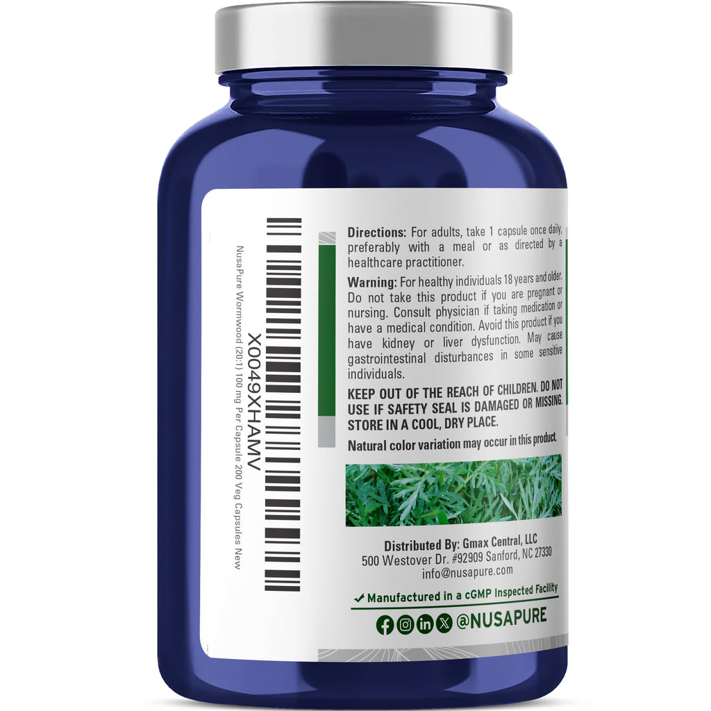 Wormwood capsules for digestive health