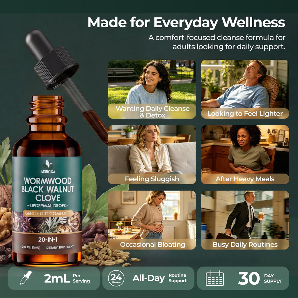 Wormwood detox drops for gut health