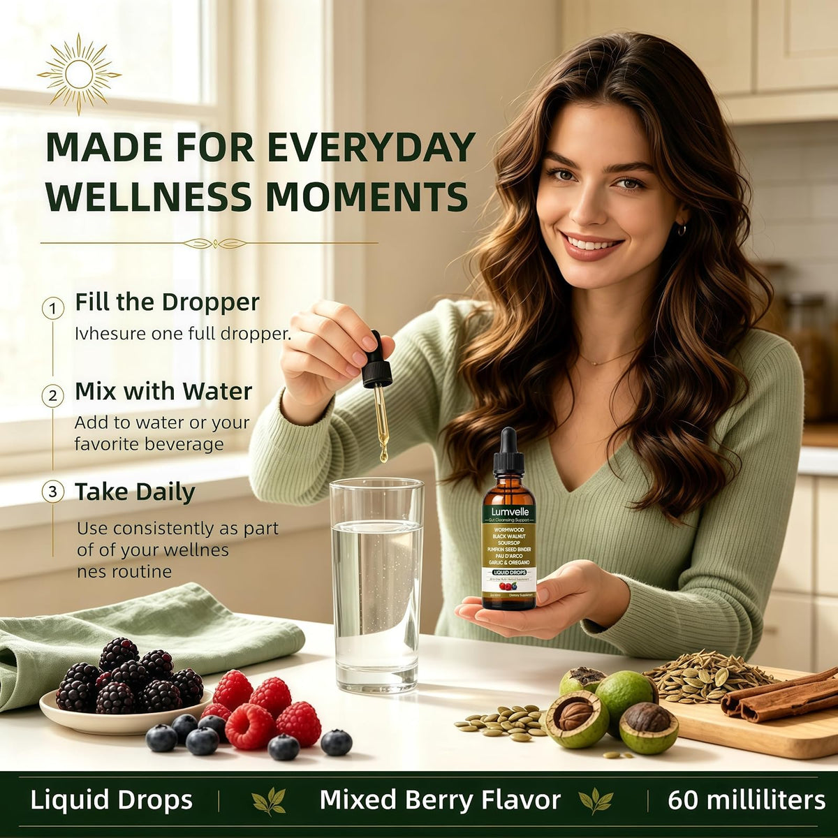Wormwood drops for holistic wellness
