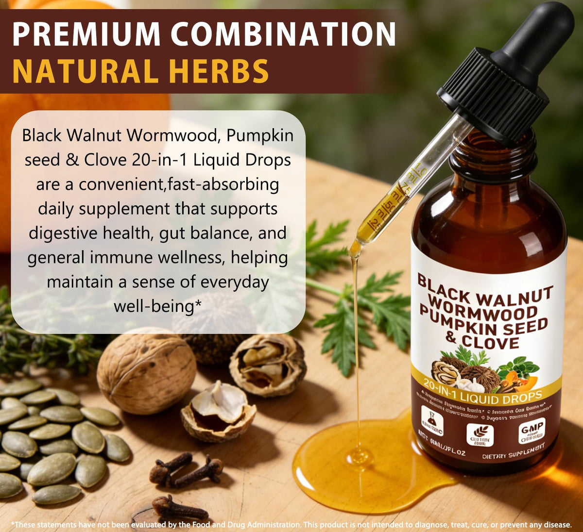Wormwood drops for natural cleansing