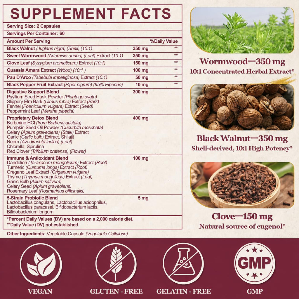 Wormwood extract for parasite support