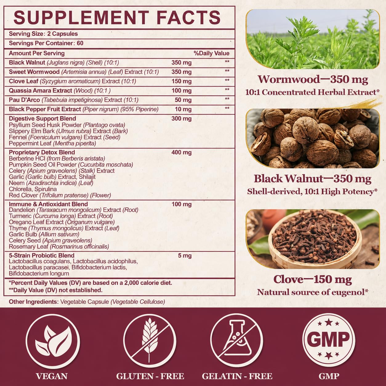 Wormwood extract for parasite support