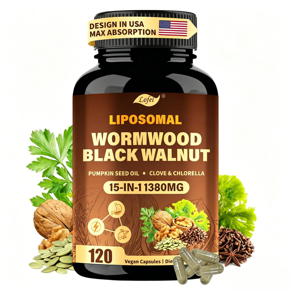Wormwood herbal cleanse capsules
