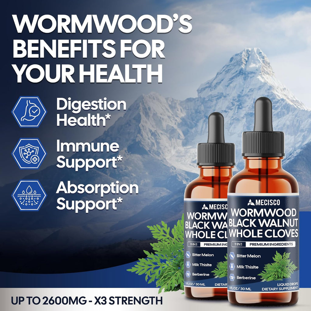 Wormwood liquid drops for digestive health