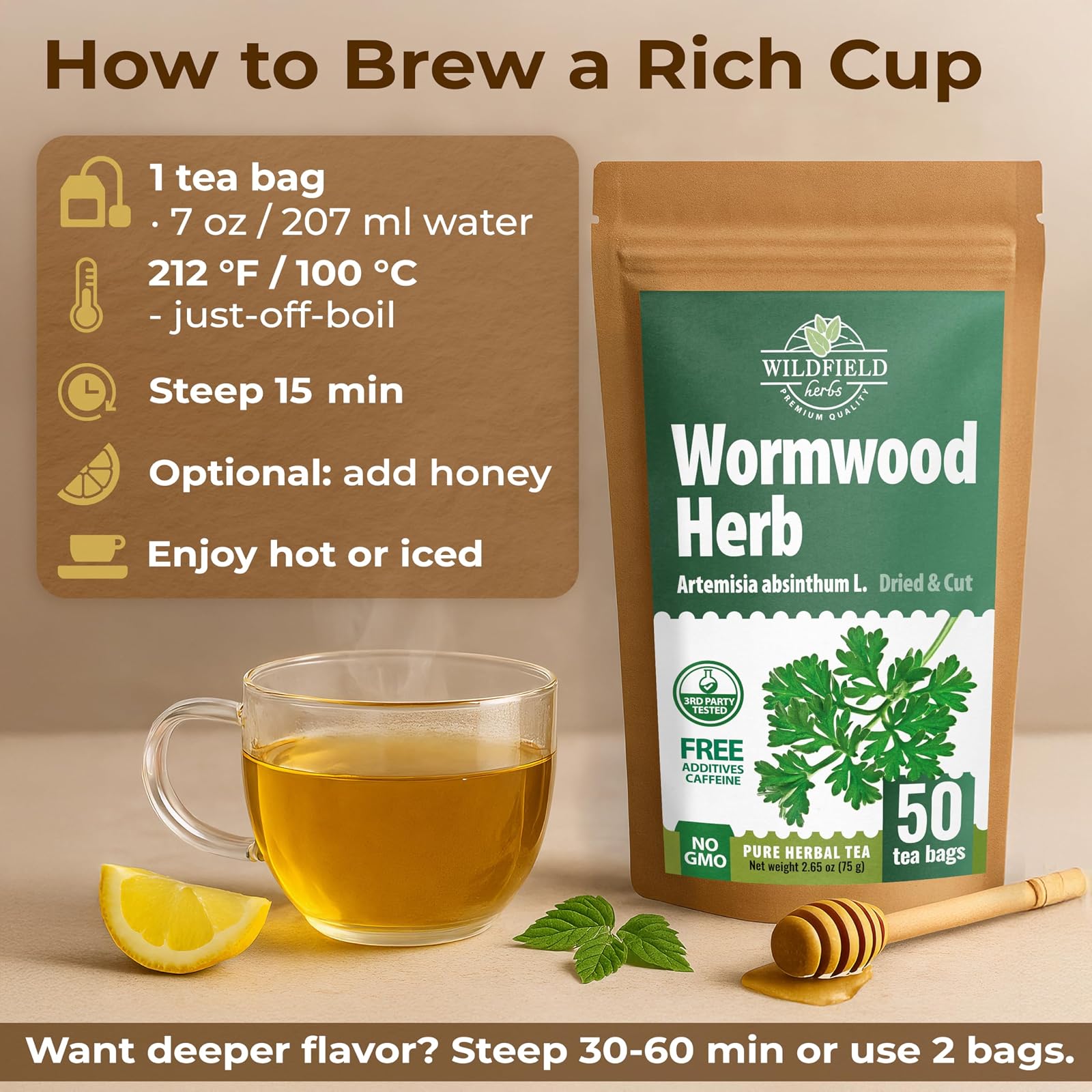 Wormwood tea for herbal wellness