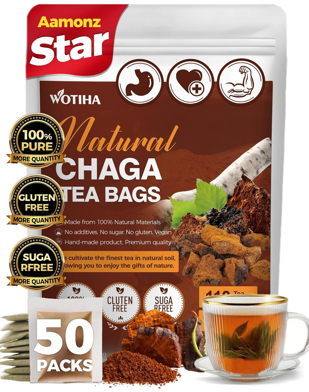 WOTIHA Chaga tea bags for wellness