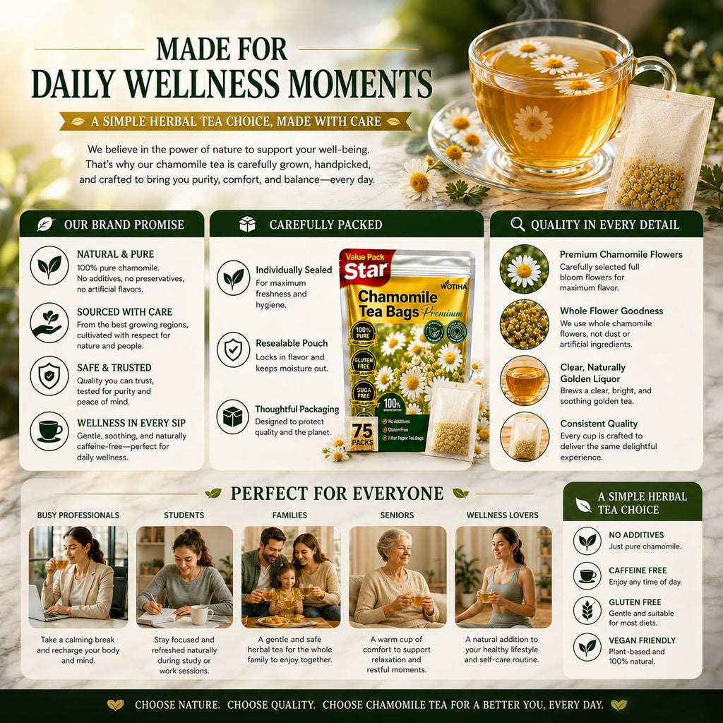 WOTIHA chamomile tea bags for digestive health