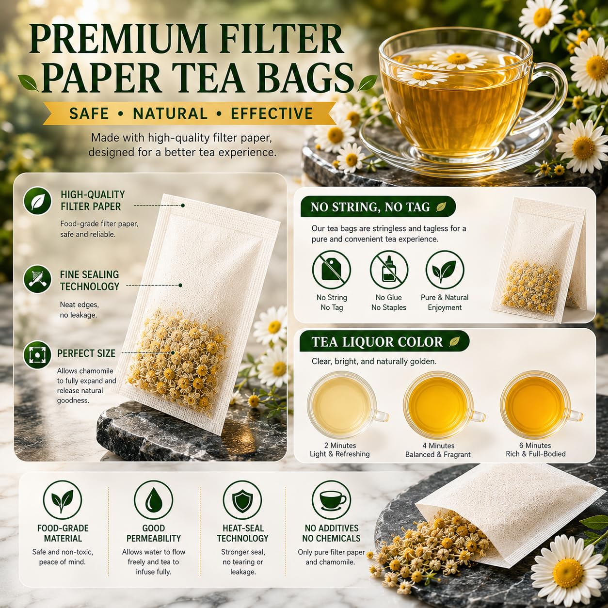 WOTIHA chamomile tea bags natural remedy