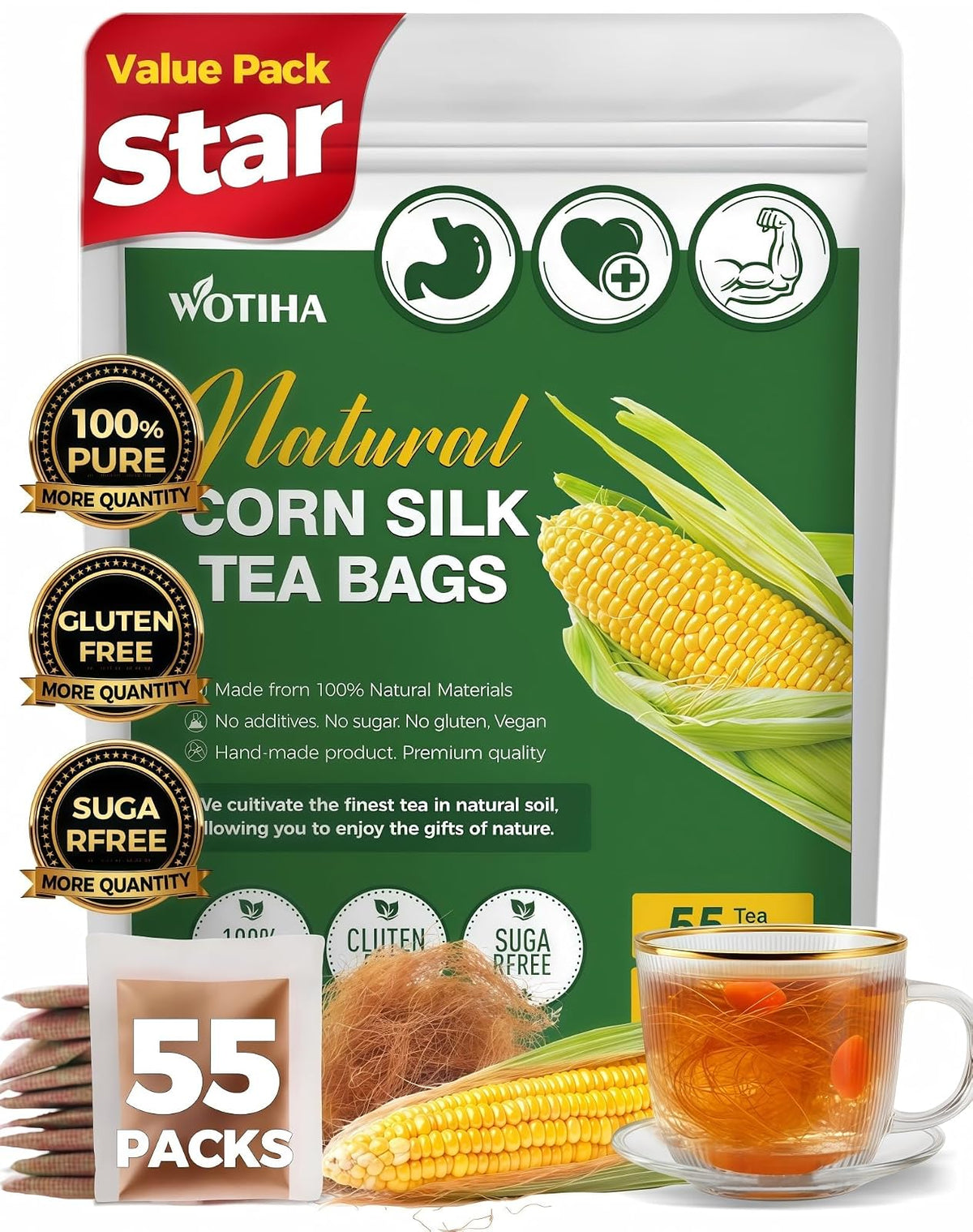 WOTIHA corn silk tea bags