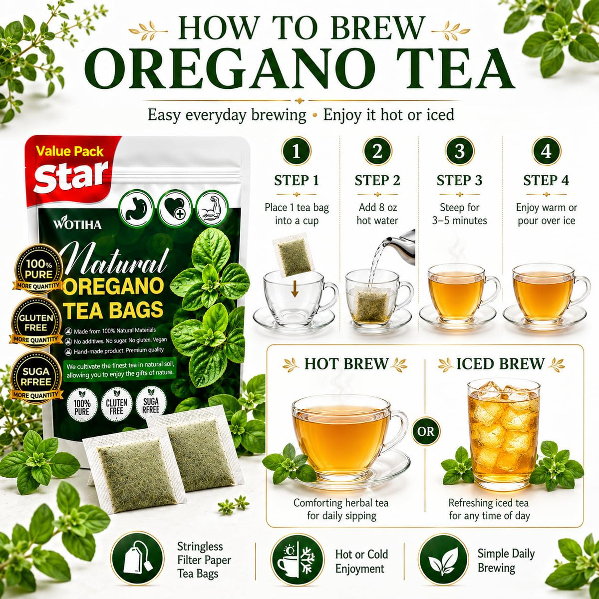 WOTIHA oregano tea for immune support