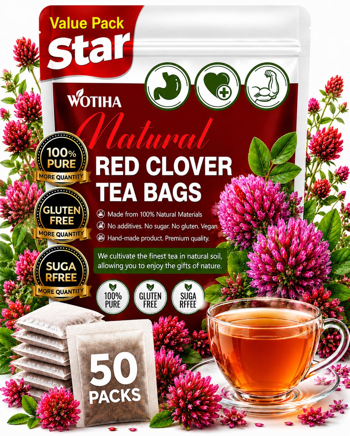 WOTIHA red clover tea bags