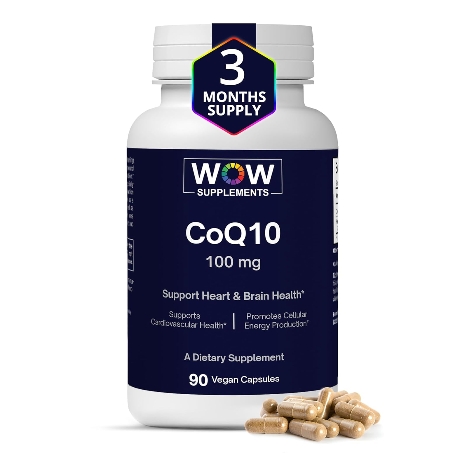 WOW Supplements CoQ10 capsules for heart health