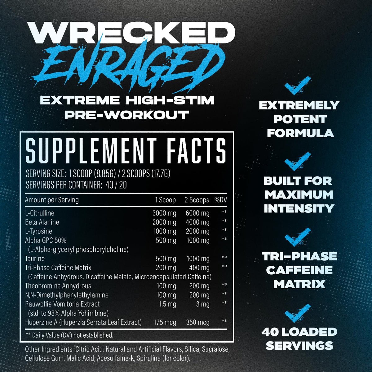 Wrecked pre workout 40 servings size