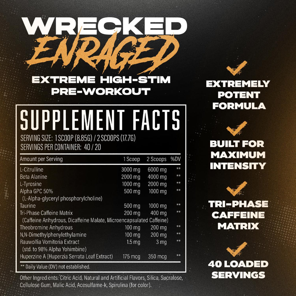 Wrecked pre workout with 40 servings