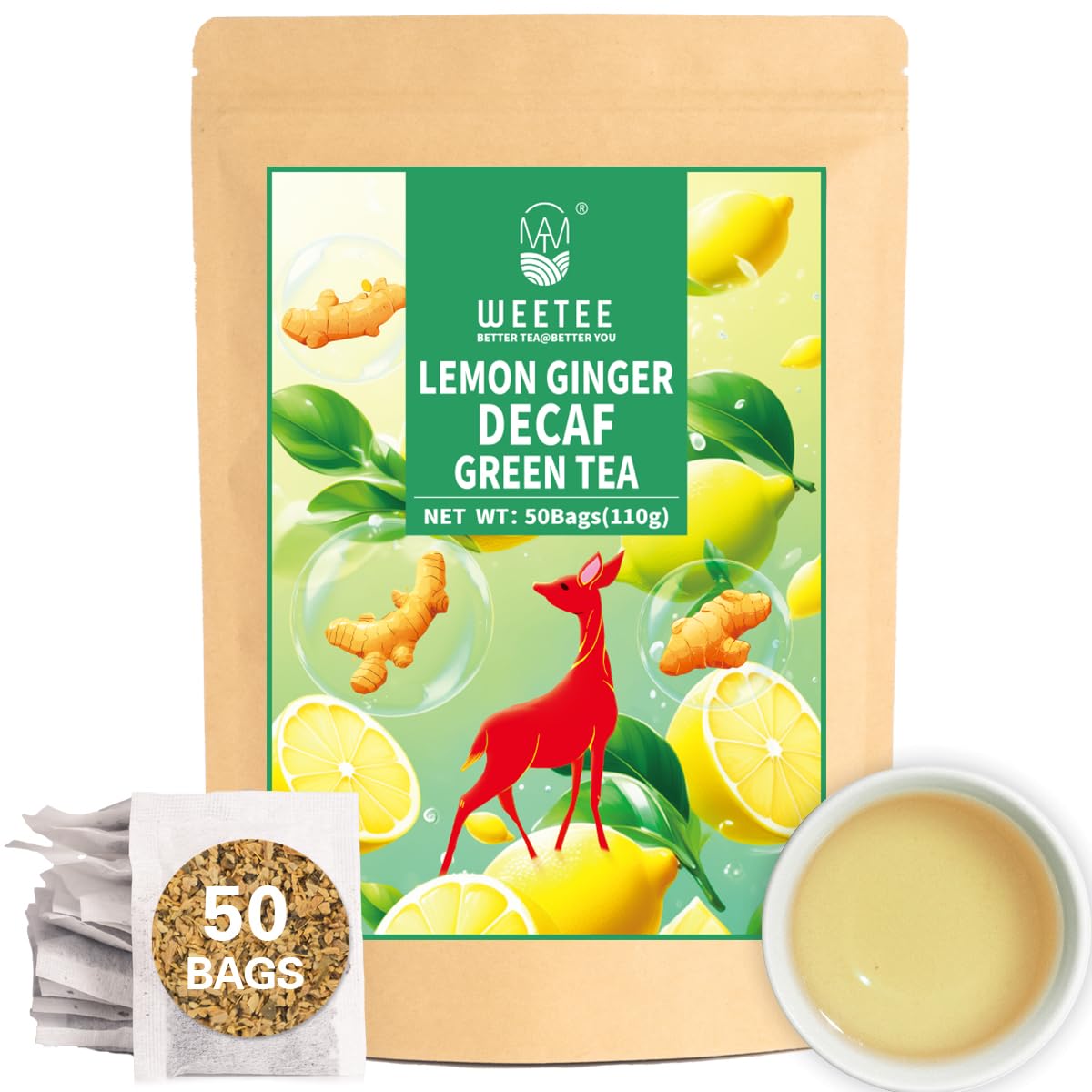 WT WEETEE decaf lemon ginger tea