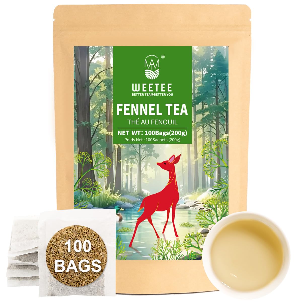 WT WEETEE fennel tea bags bulk