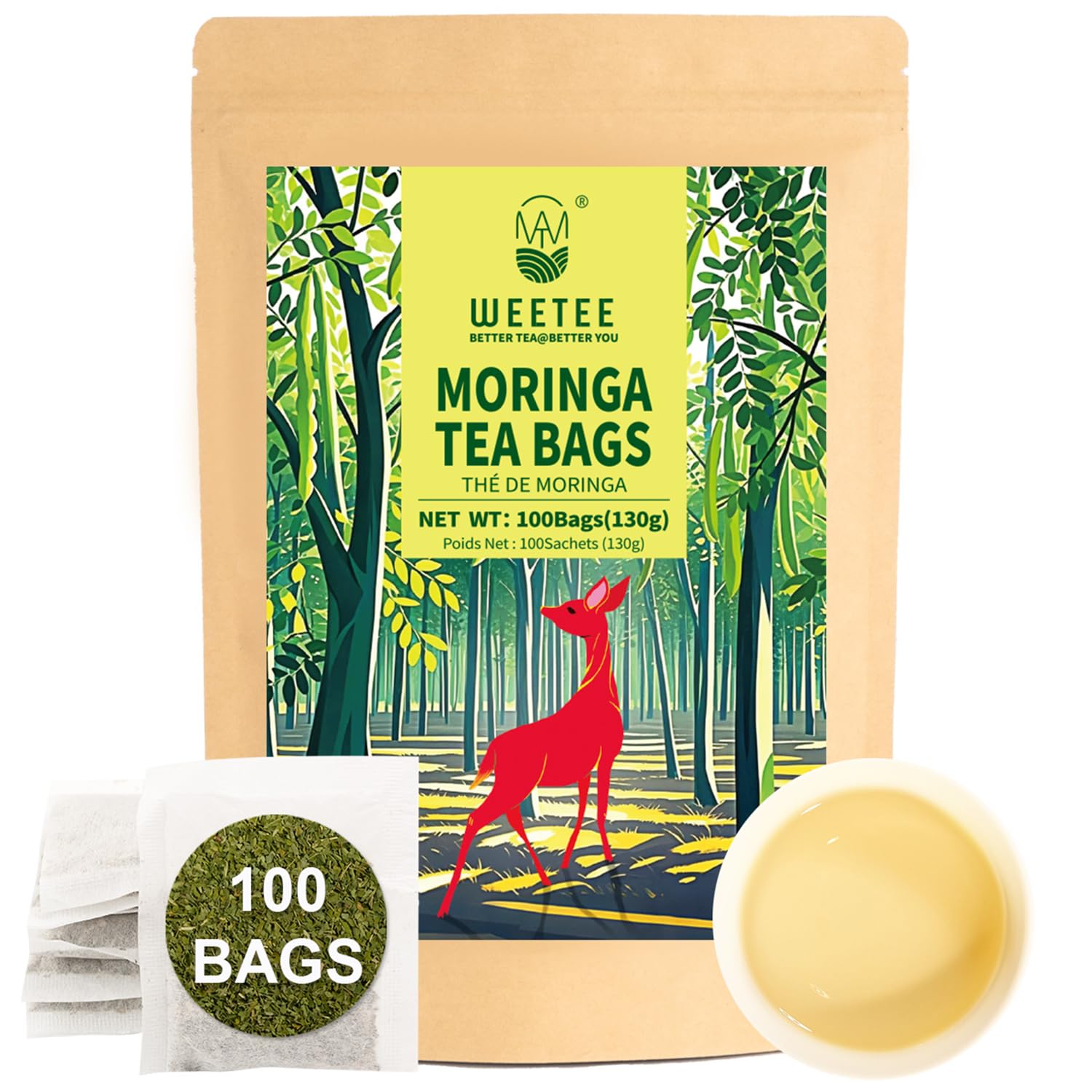 WT WEETEE Moringa tea bags 100 count