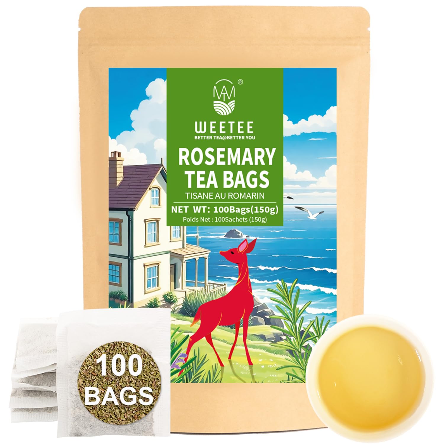 WT WEETEE rosemary leaf tea bags