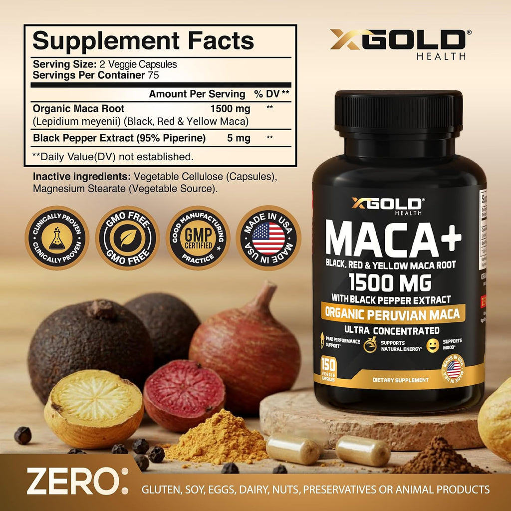 X Gold Health maca root supplement