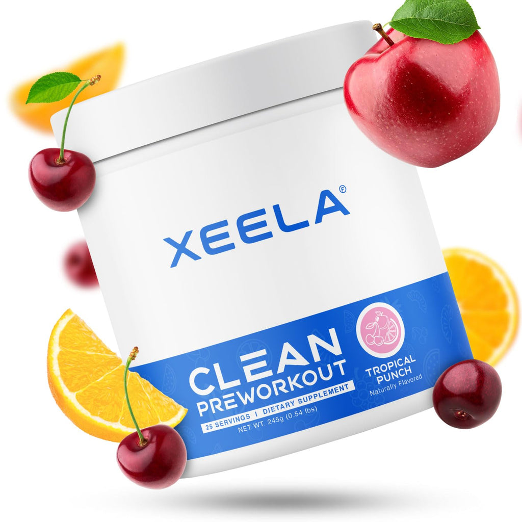 XEELA pre-workout tropical punch flavor