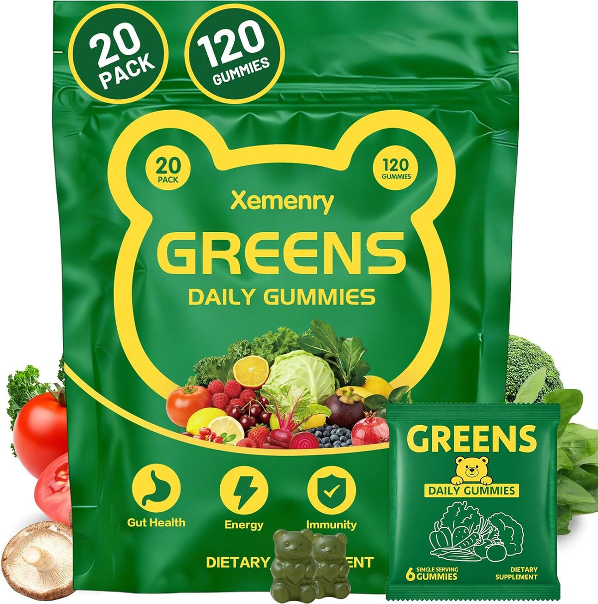 Xemenry Super Greens multivitamin gummies