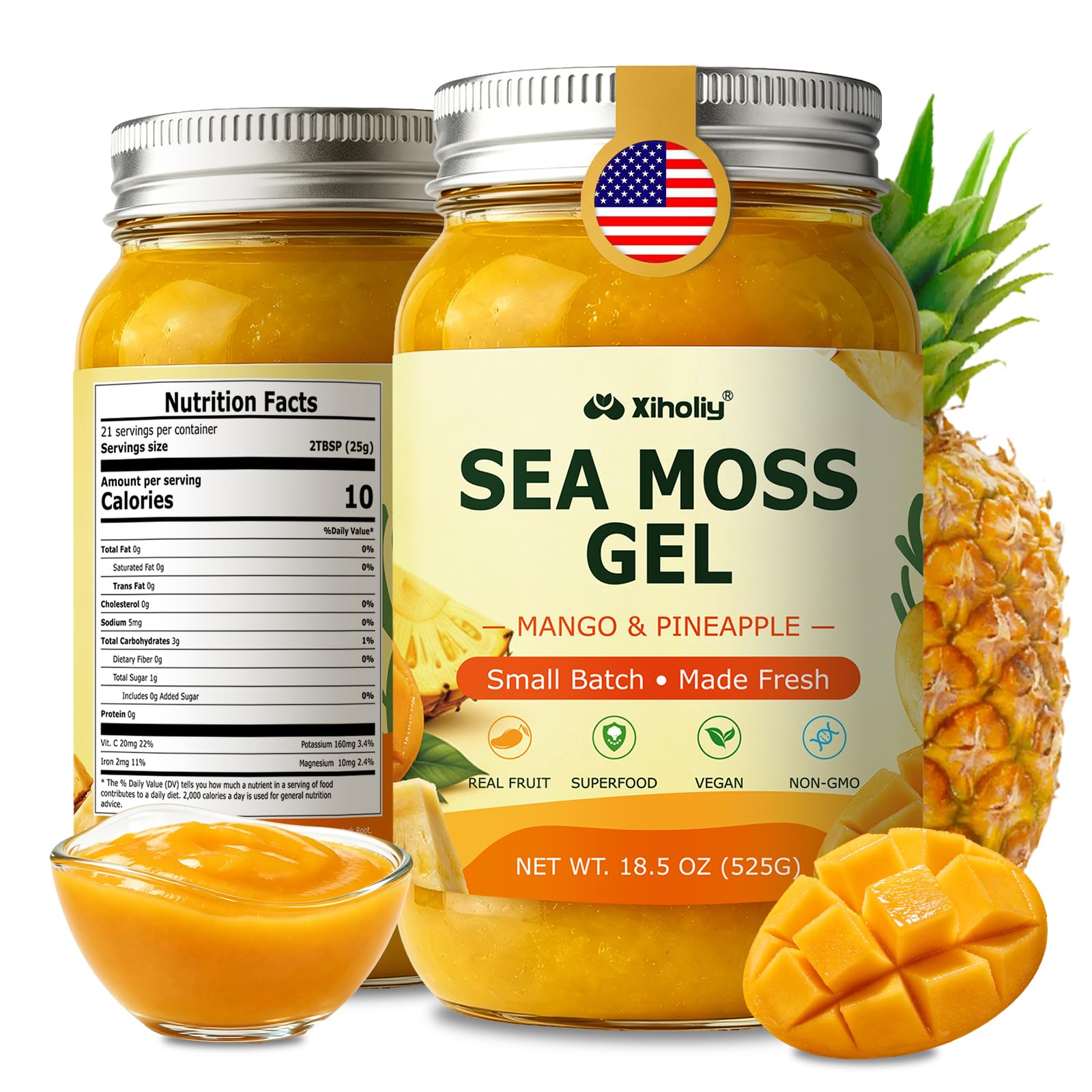 XIHOLIY sea moss gel mango flavour