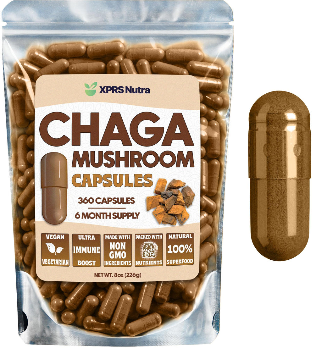 XPRS Nutra chaga mushroom capsules
