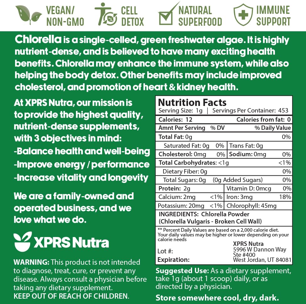 XPRS Nutra chlorella powder for immunity