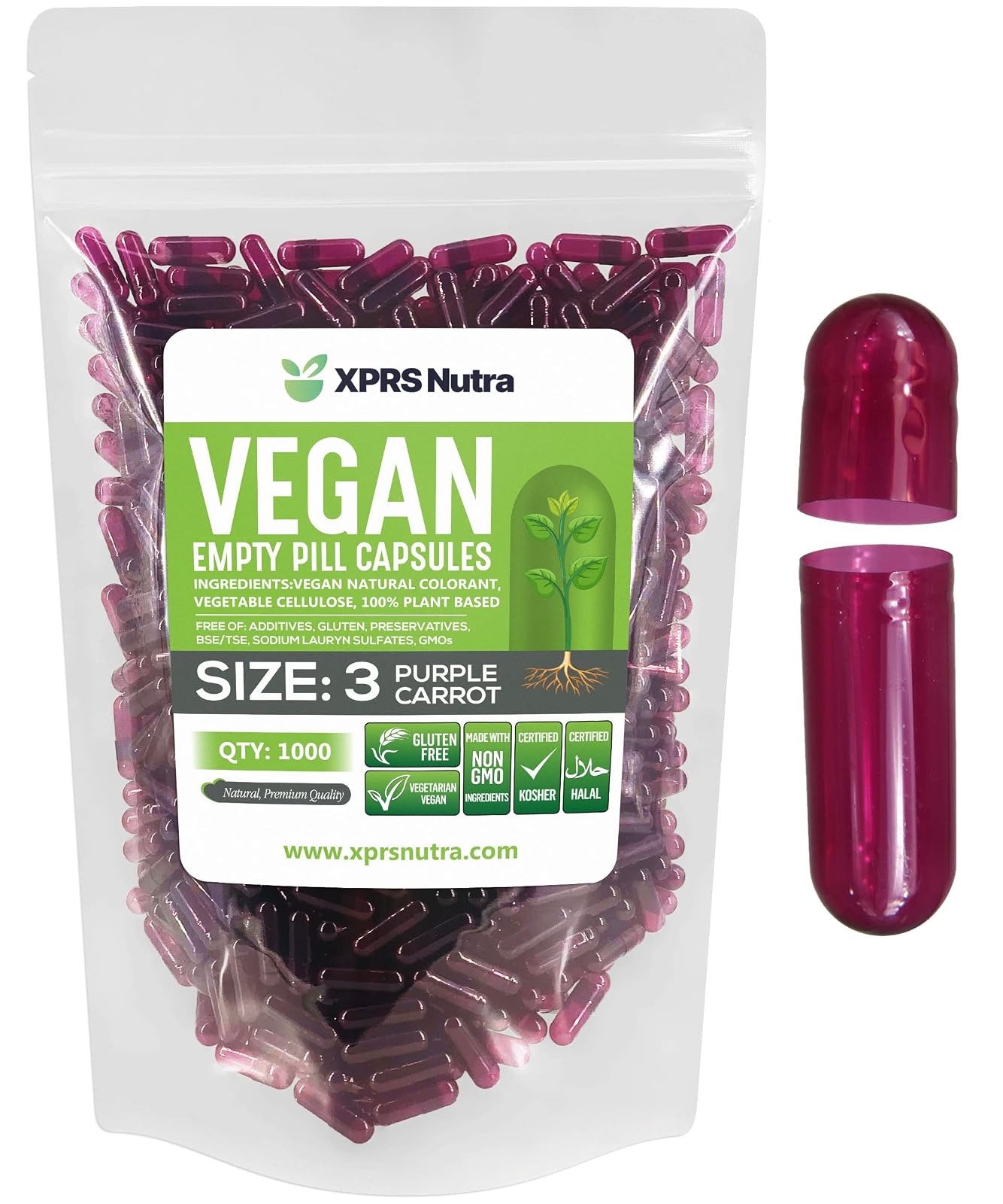 XPRS Nutra empty capsules for multivitamins