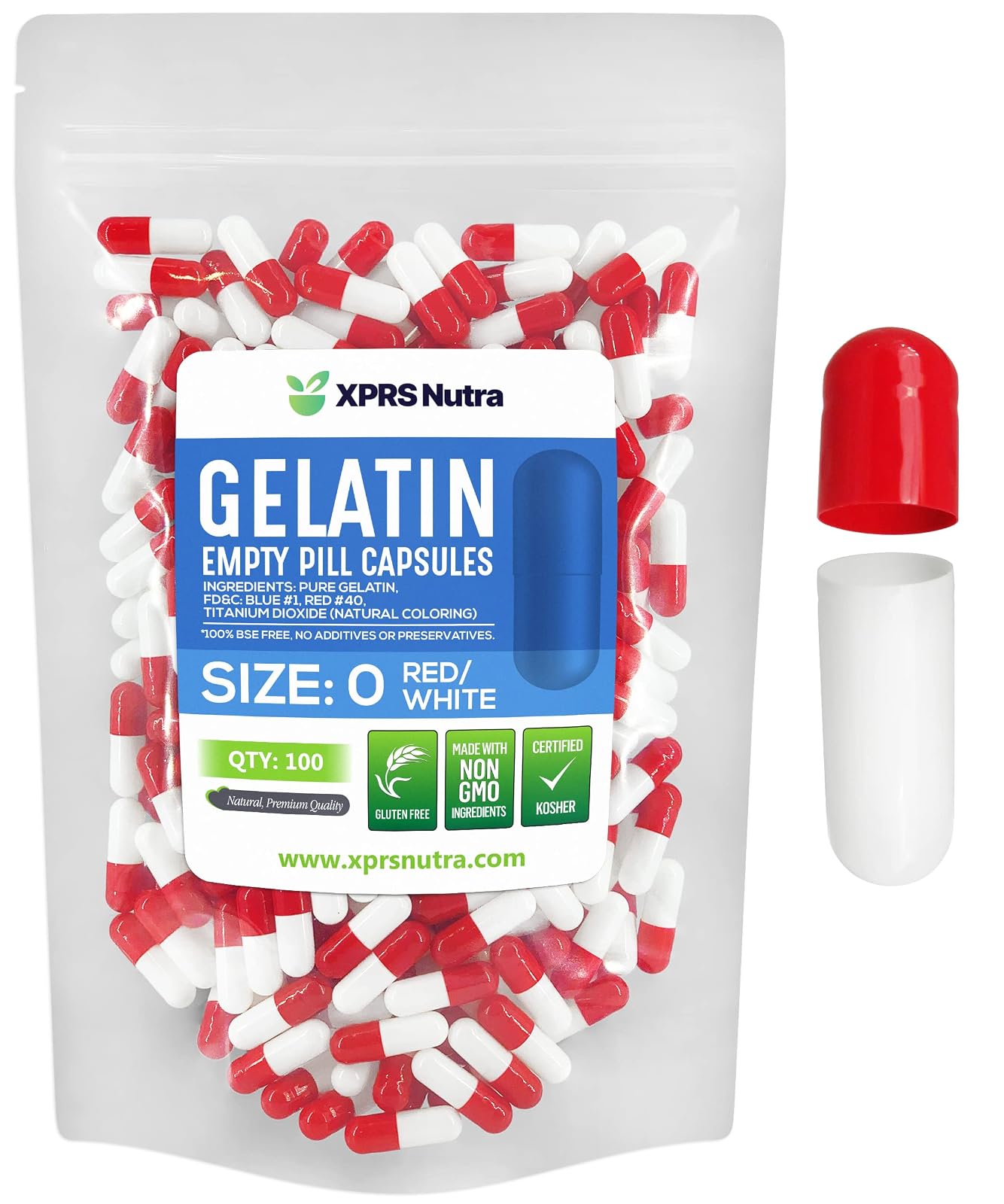 XPRS Nutra empty gelatin capsules