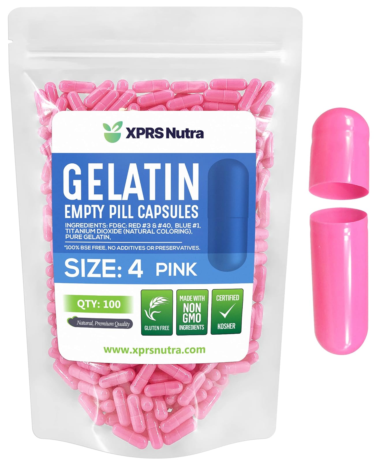 XPRS Nutra empty gelatin capsules