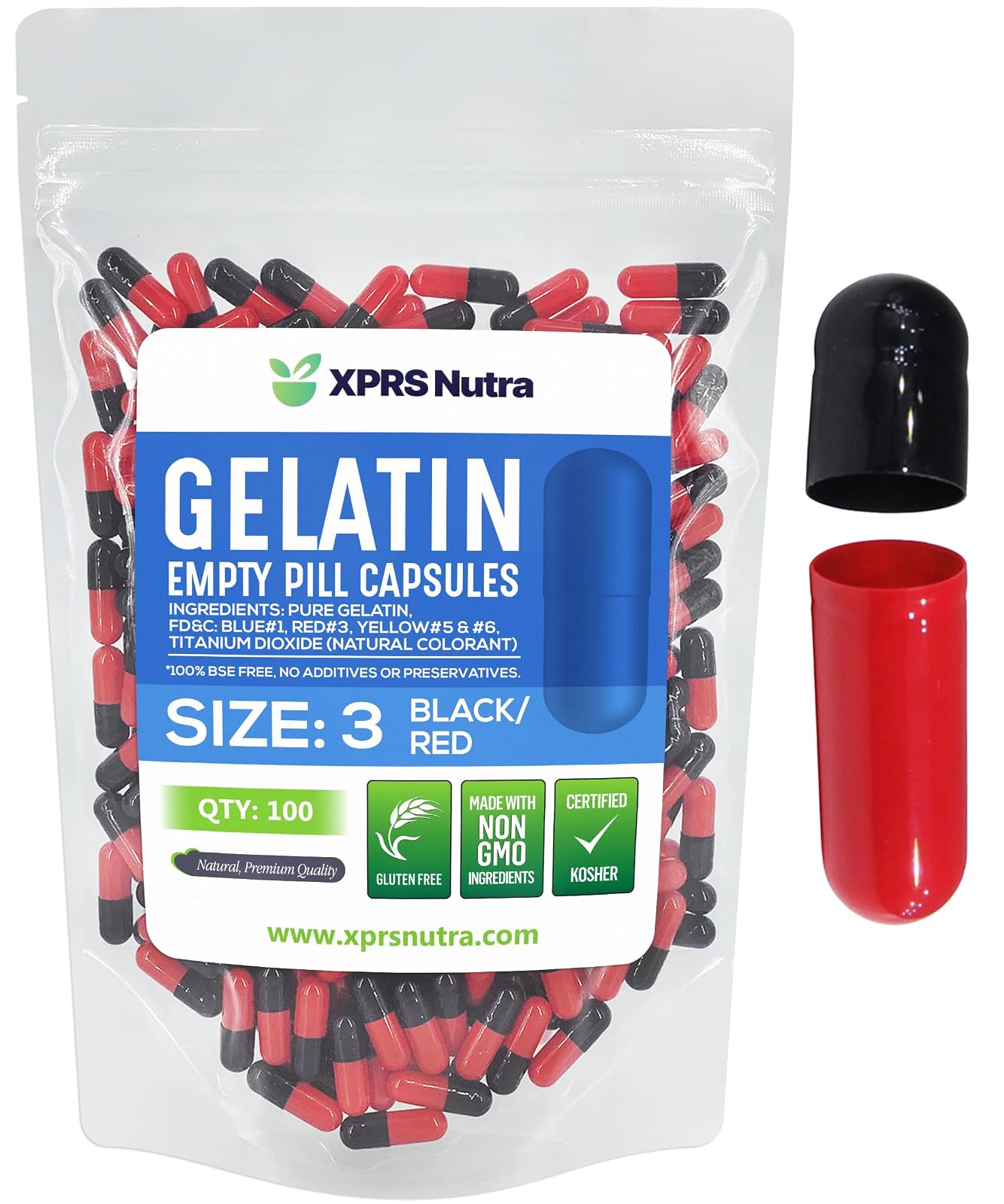 XPRS Nutra empty gelatin capsules